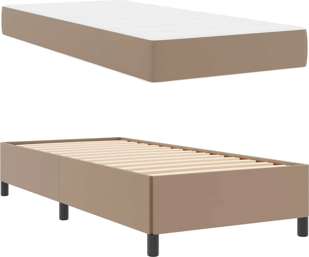 Rám postele s matrací Cappuccino 90 x 190 cm textil 3398978