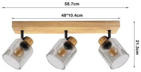 Brilagi - Bodové svítidlo HYGGE 3xE14/15W/230V dřevo/kouřová