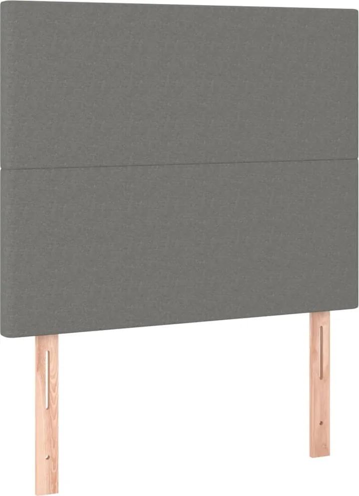 vidaXL Box spring postel s matrací 100 x 200 cm textil [3128342] Barva: Tmavě šedá