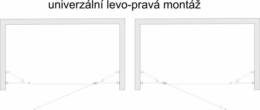 ALFA LINE II Chrom 105 Grape Sprchové dveře jednokřídlé s pevnými stěnami v rovině