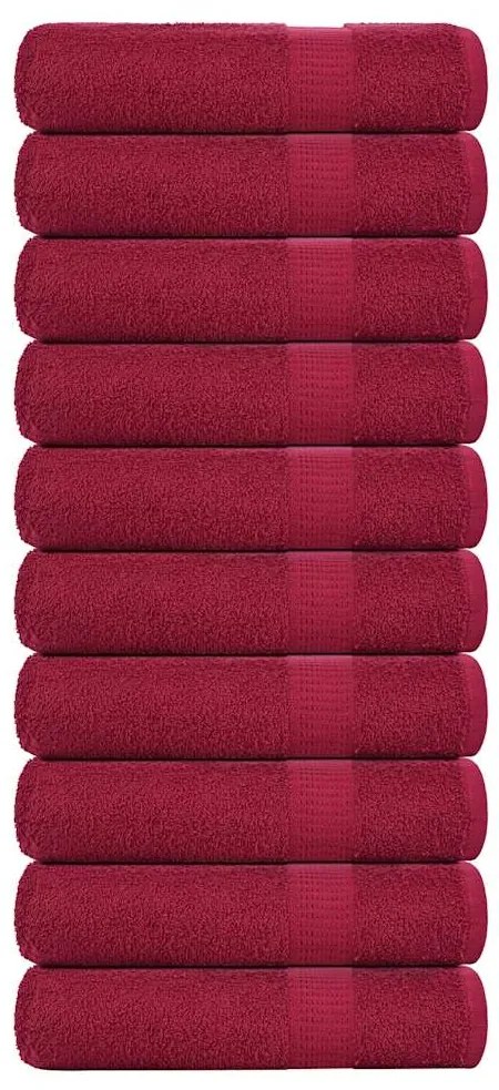 Ručníky FROGN 10 ks bordó 100x150 cm 360 g/m² 136742