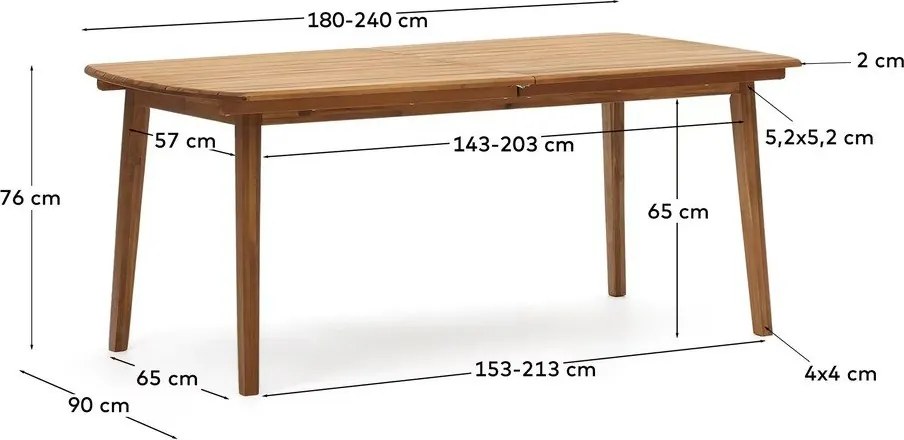 Zahradní jídelní stůl 90x180 cm Thianna – Kave Home