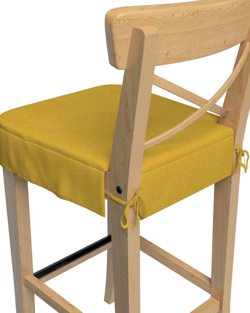 Sedák na židli IKEA Ingolf - barová barva žlutá látka pletený vzor