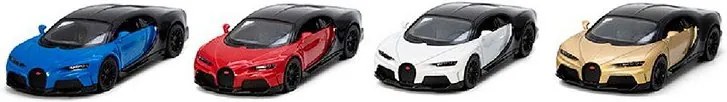 Mikrotrading auto bugatti chiron supersport, kov, zpětný chod, 13 cm, 1 : 38