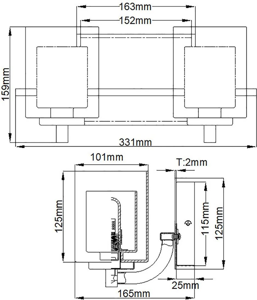 Elstead KOLT 2 nástěnné světlo do koupelny IP44 chrom 2xG9