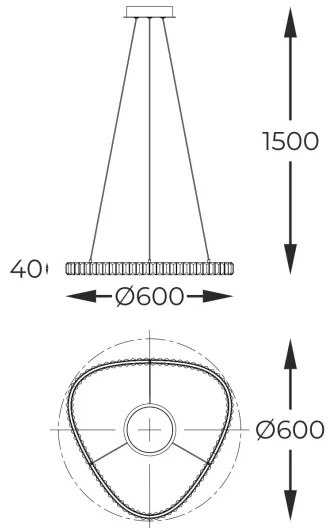 Zuma Line MD3169-1-3GT - LED Lustr na lanku ATHESA LED/25W/230V 2700-6000K + DO