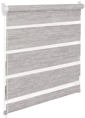 ZEBRA-SHOP Roleta DEN A NOC / MINI / PREMIUM / BÍLO-ŠEDÝ MELÍR / BH 67 Barva mechanizmu: hnědá, Výška: 150, Šířka: 84