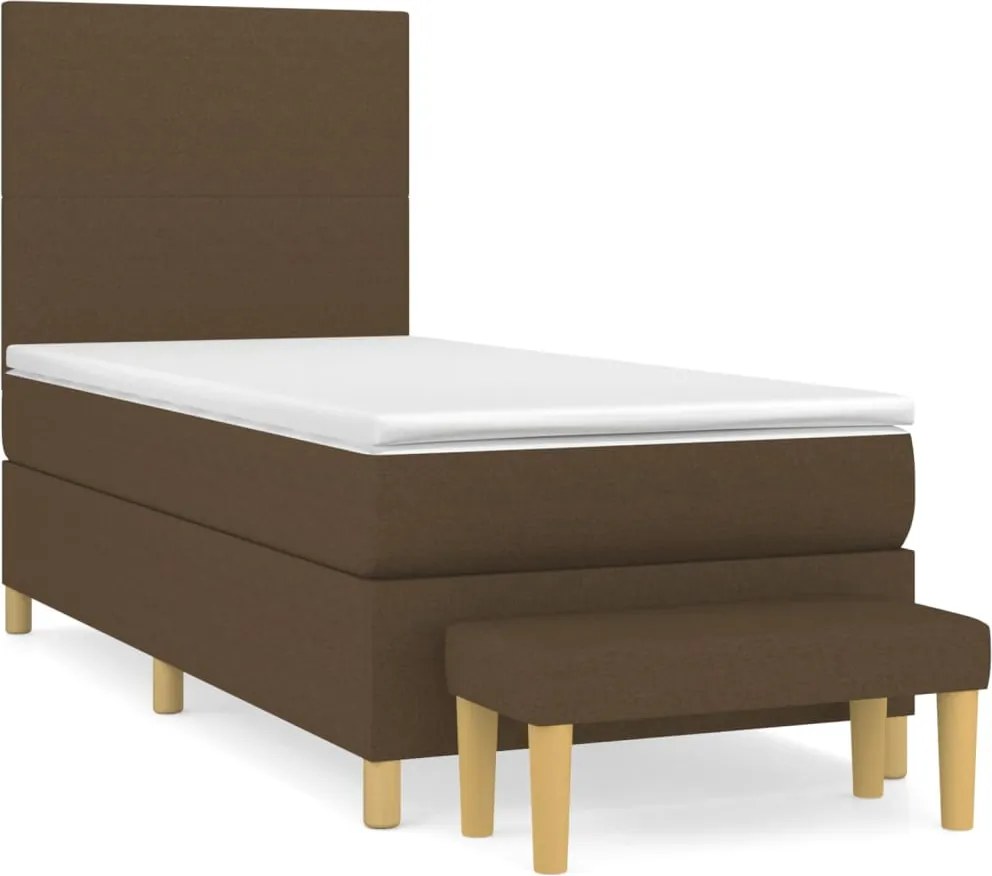 Box spring postel s matrací tmavě hnědá 80x200 cm textil 3136952