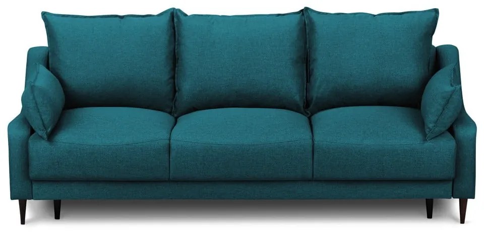 Tyrkysová rozkládací pohovka s úložným prostorem Mazzini Sofas Ancolie, 215 cm