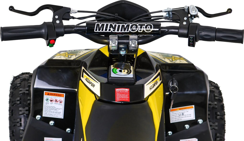 Ramiz Čtyřkolka na baterie E-STAR žlutá 35 km/h + motor 1000W + nafukovací kola + nastavení sedadla