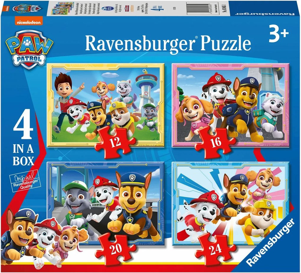 Puzzle ravensburger 030651 tlapková patrola 4 v 1