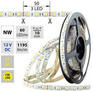 LED pásek McLED 12V neutrální bílá š=10mm IP54 14,4W/m 60LED/m SMD5050 ML-121.675.60.0