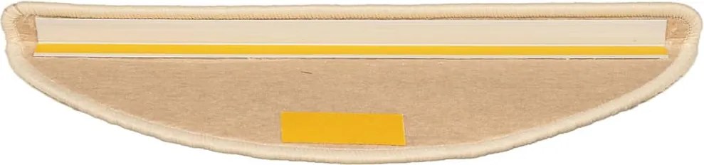 Schodové rohože 15 ks 56 x 17 x 3 cm světle béžové, půlkulaté 326897