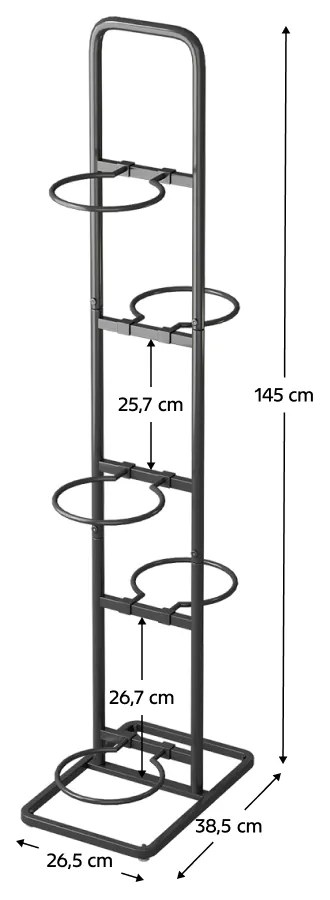 Kondela Stojan na míče, černá, kov, LOBY
