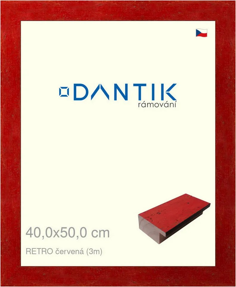 DANTIK rámeček 40x50 | RETRO červená (Plexi Čiré)
