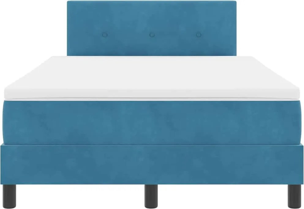 Postel s boxspringem s čelo Tmavě modrá 120 x 200 cm samet 3339168