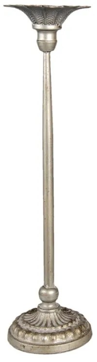 Kovový stříbrný svícen s patinou Natascha – 12x50 cm