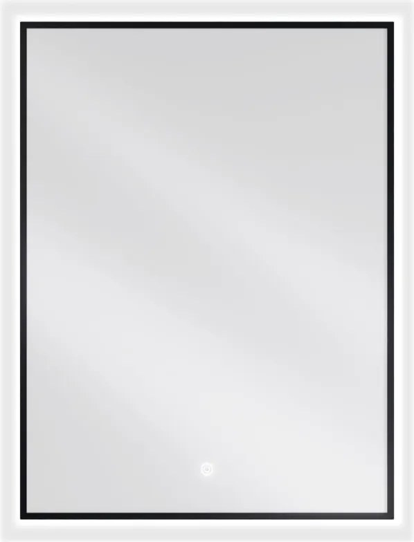 Mexen Erma koupelnové zrcadlo s osvětlením 60 x 80 cm, LED 6000K, antifog, černý rám - 9814-060-080-611-70