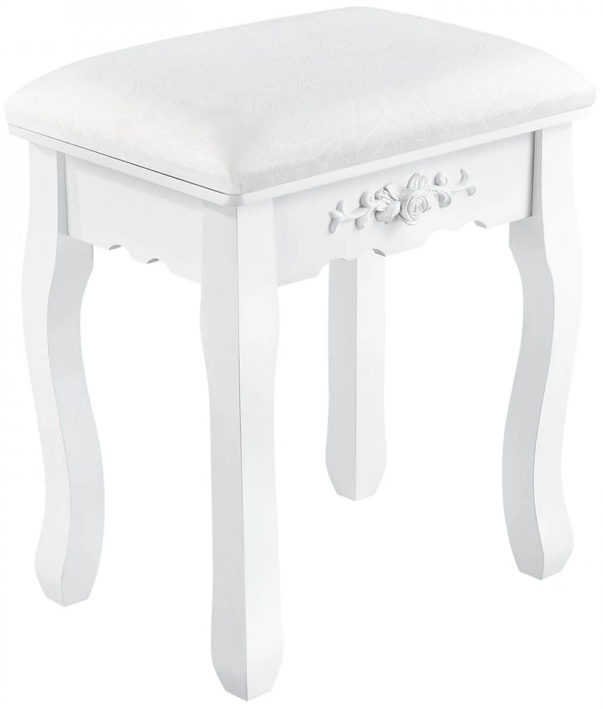 Goleto Originální toaletní stolek s taburetem Julia | bílý