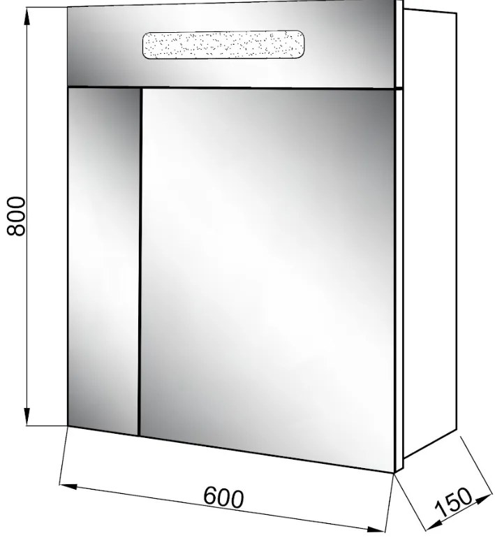 Lavedo Marco II. 60 zrcadlová skříňka do koupelny s integrovaným LED osvětlením