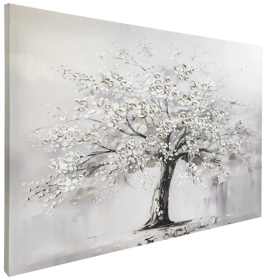 Obraz s ručně malovanými prvky na plátně 70x100 cm White Tree – Styler