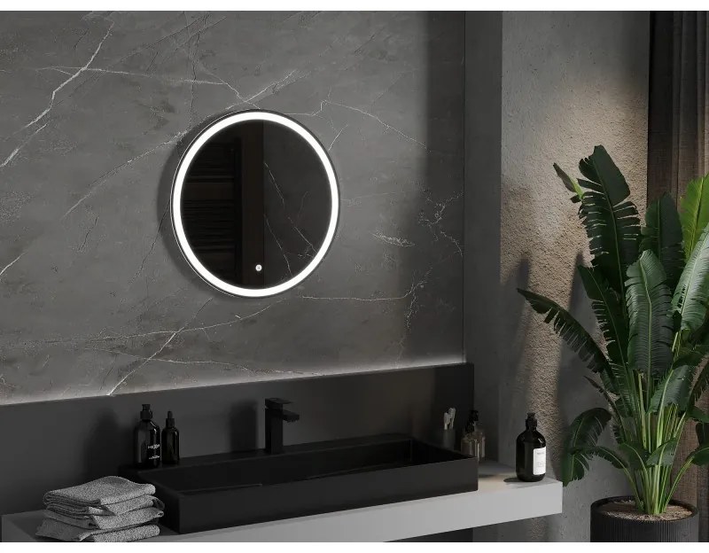 Mexen Gobi podsvícené koupelnové zrcadlo 60 x 60 cm, LED 6000K, ventilátor - 9801-060-060-611-00