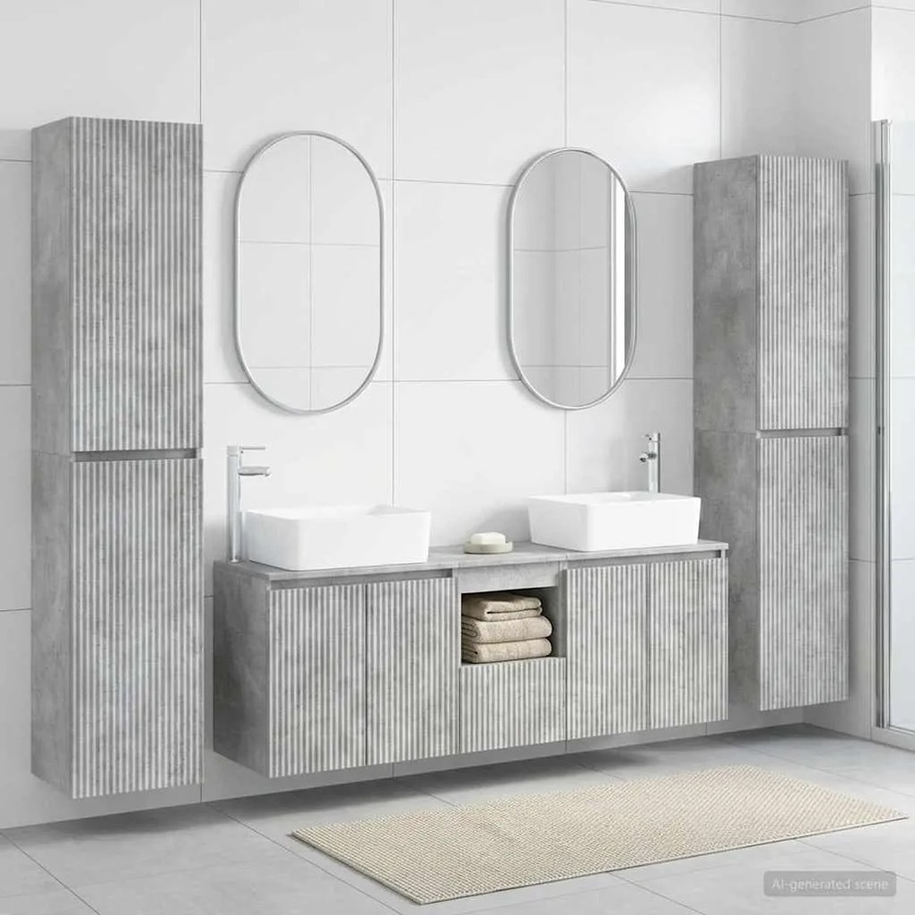 Sada koupelnového nábytku 5 ks Betonově šedá 33 x 34,5 x 160 cm 3406036