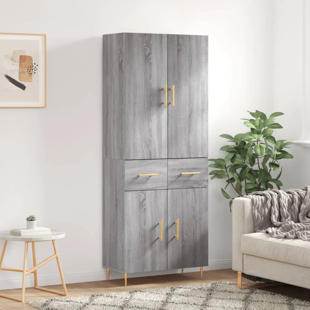 Skříň highboard šedá sonoma 69,5 x 34 x 180 cm kompozitní dřevo 3198143