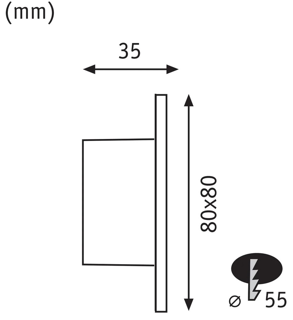 Paulmann 80004 Tsaro leader, svítidlo do stěny se senzorem, 1W LED 2700K, matná černá, 8x8cm