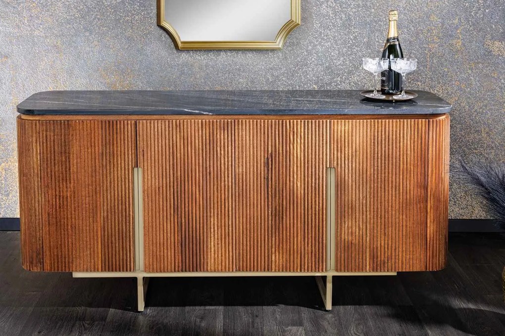Designová komoda Daichi 160 cm mango/mramor