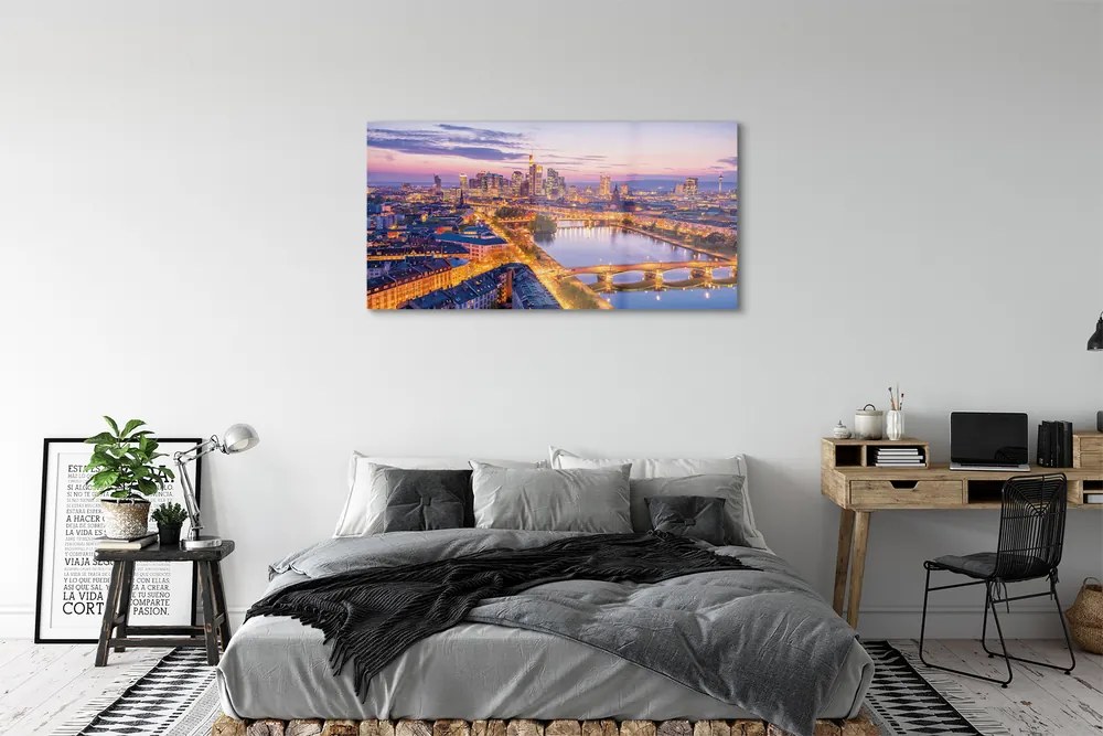 akrylový obraz Berlín noční panorama 125x50 cm