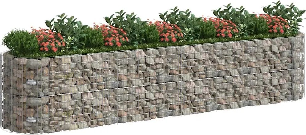 Gabionový vyvýšený záhon pozinkované železo 500 x 100 x 100 cm 152048