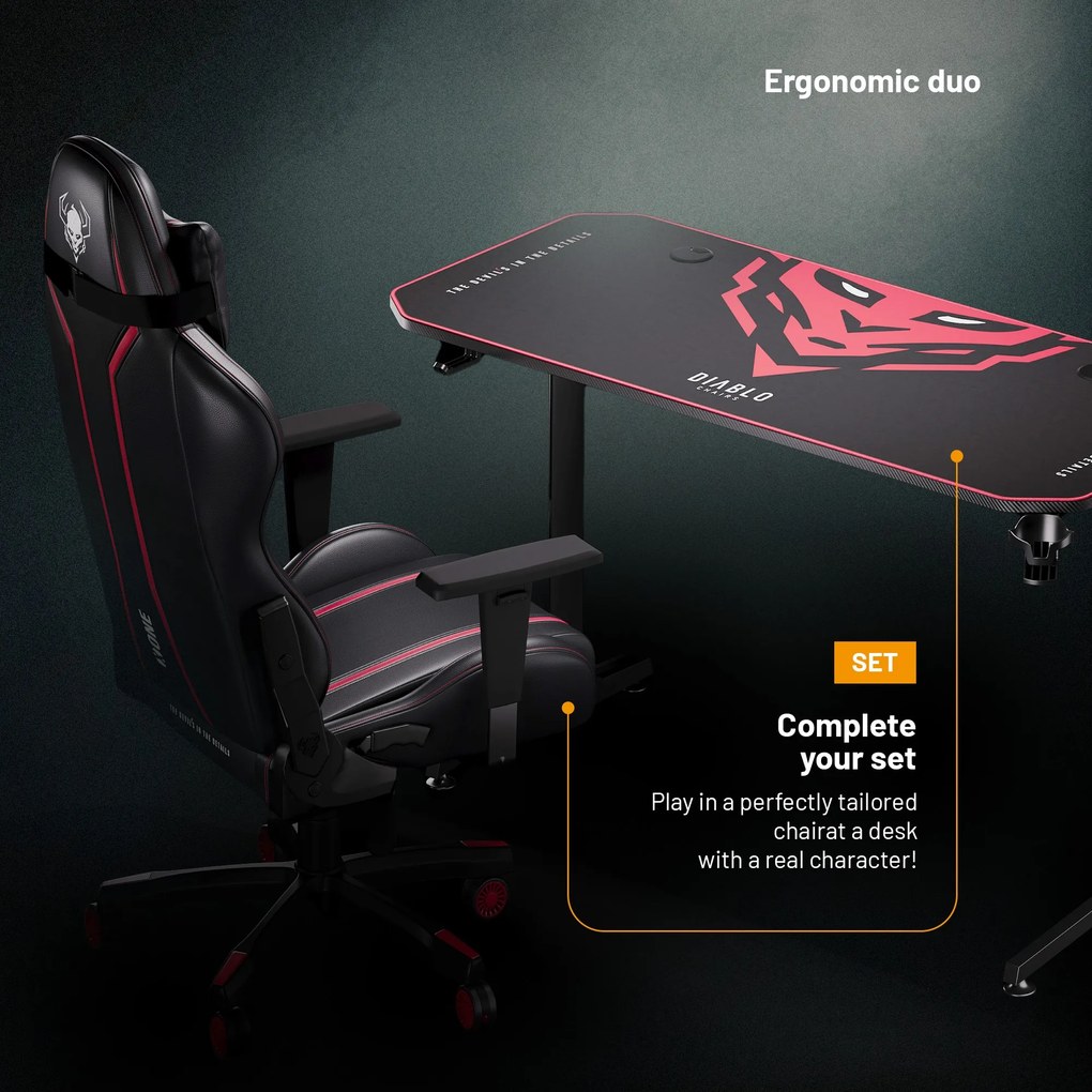 Herní stůl 140 cm černý: Diablo X-Mate 1400