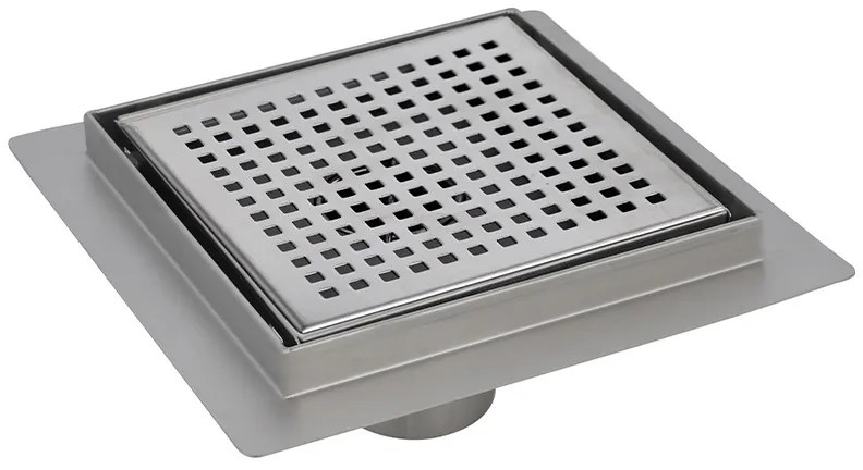 BPS-koupelny Čtvercový sprchový odtokový žlab DL08-QUBE-G3 HYD-3860 15x15 cm, satén