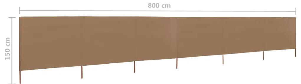 vidaXL 6dílná zástěna proti větru látková 800 x 120 cm taupe