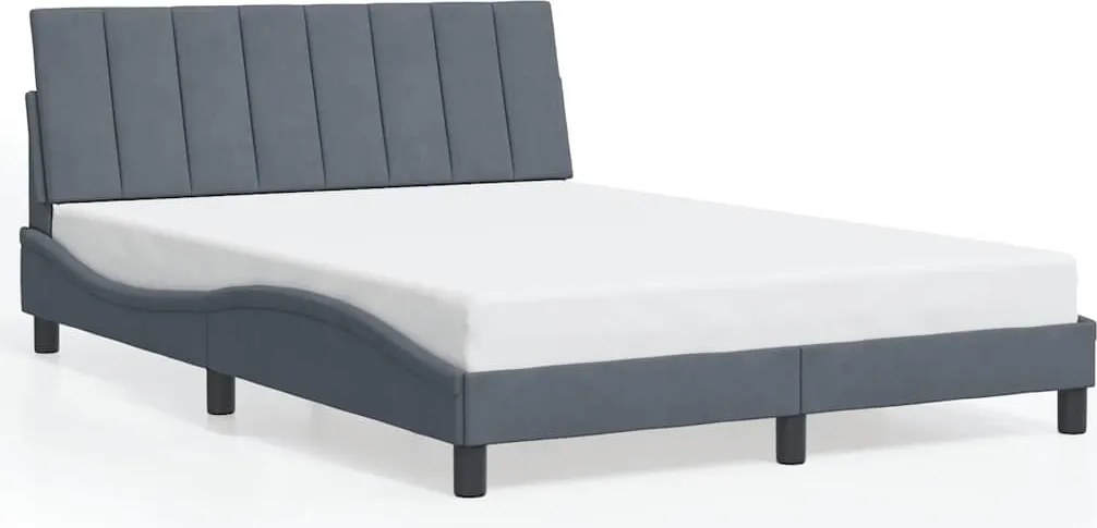 Rám postele bez matrace Hanko tmavě šedý 140 x 190 cm samet 3207844