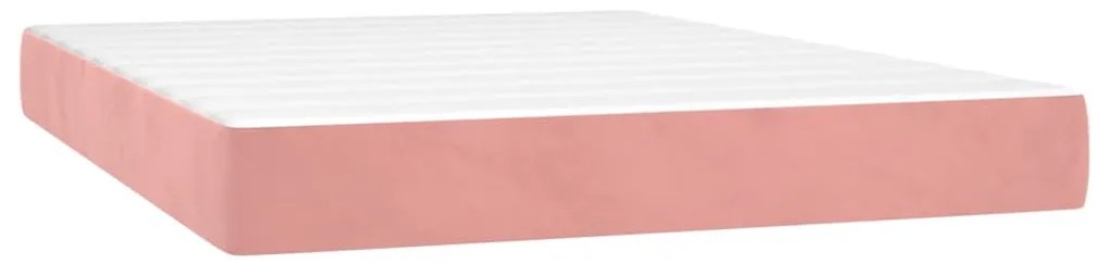 Box spring postel s matrací růžová 140x200 cm samet,  3144338