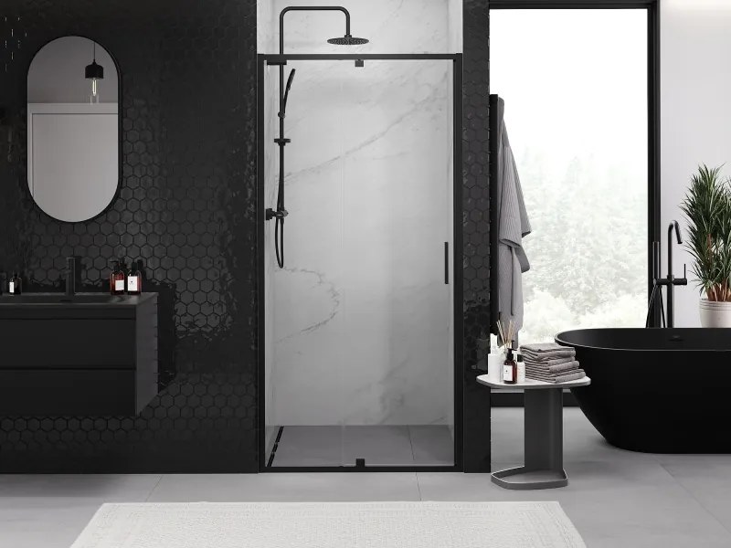 Mexen Exo sprchové dveře otočné 95 cm, transparentní, černé - 819-095-000-70-00