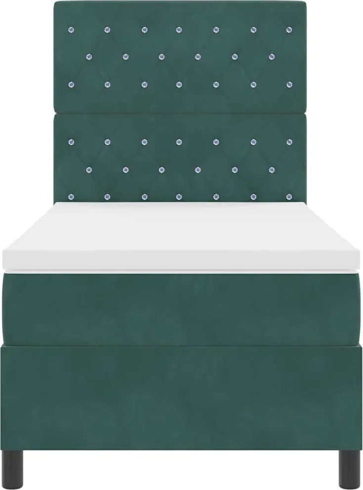 Postel s boxspringem s matrací Tmavě zelená 90 x 200 cm samet 3339743