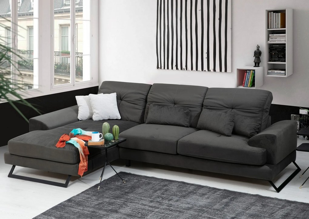 Hanah Home Rohová pohovka FRIDO černá levá 560ARE1110