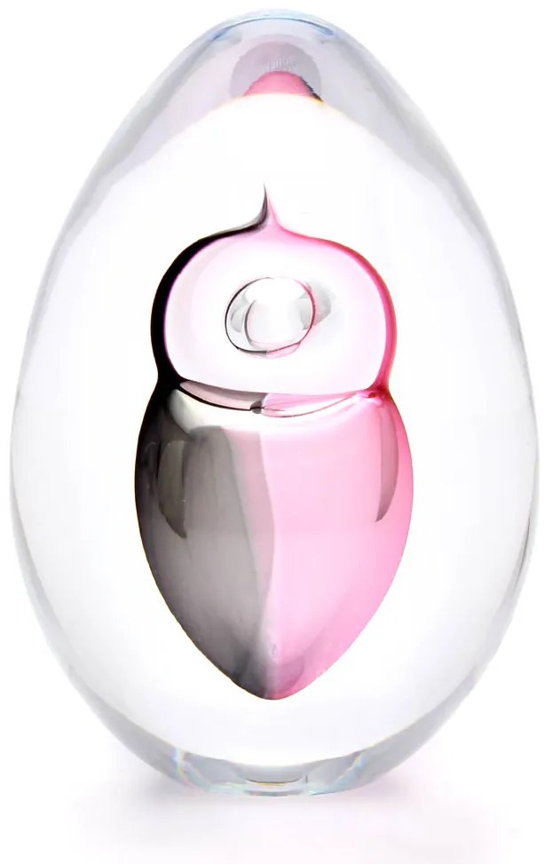 Skleněné těžítko - dekor 07, Růžová/Kouřově černá, 13 cm | České sklo od Artcristal Bohemia