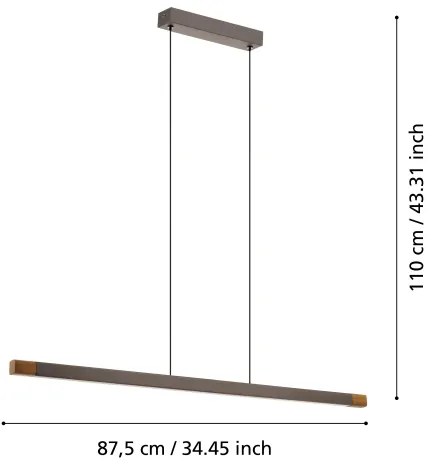 Eglo 900174 - LED Stmívatelný lustr na lanku LISCIANA LED/18W/230V 3000K