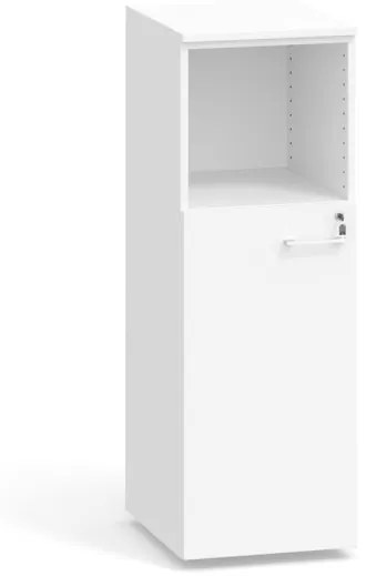 Kombinovaná kancelářská skříň s dveřmi PRIMO, 1087 x 400 x 420 mm, bílá
