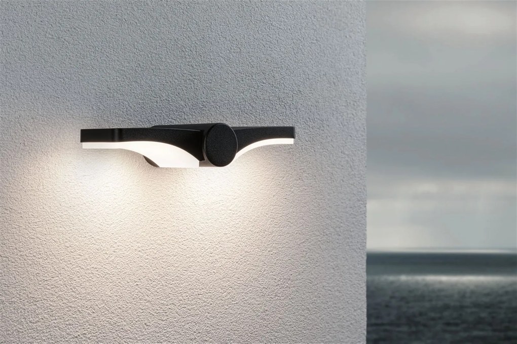 P 94766 LED venkovní nástěnné svítidlo Pekana IP44 300x130mm 3000K 2x6W 230V antracit hliník - PAULMANN