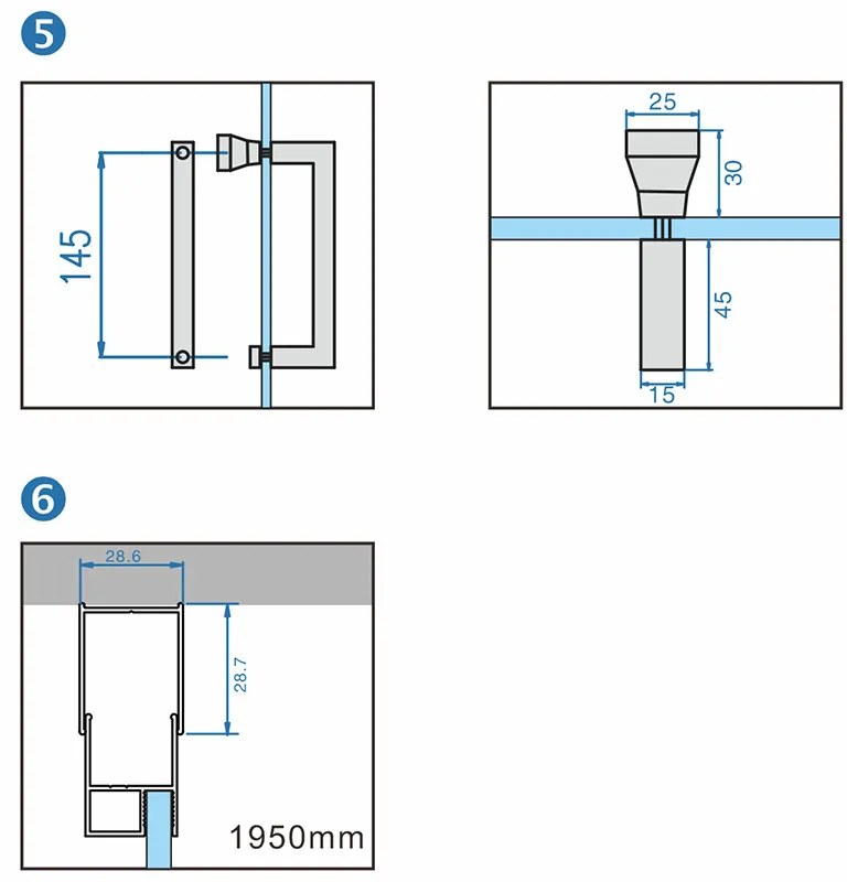 BPS-koupelny Čtvercový sprchový kout HYD-OK04C 90x90 černá/transparent