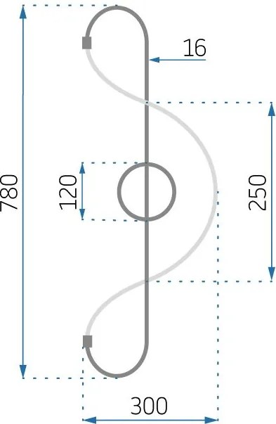 Toolight, LED nástěnné svítidlo Long Black APP857-W, černá-bílá, OSW-04032