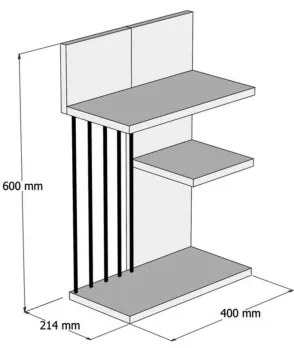 Nástěnná police NEZMA 60x40 cm béžová/antracit