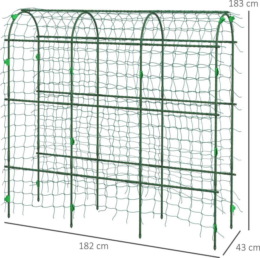 Velký lezecký oblouk, síť proti ptákům, snadná instalace, kov, 43 x 182 x 183 cm