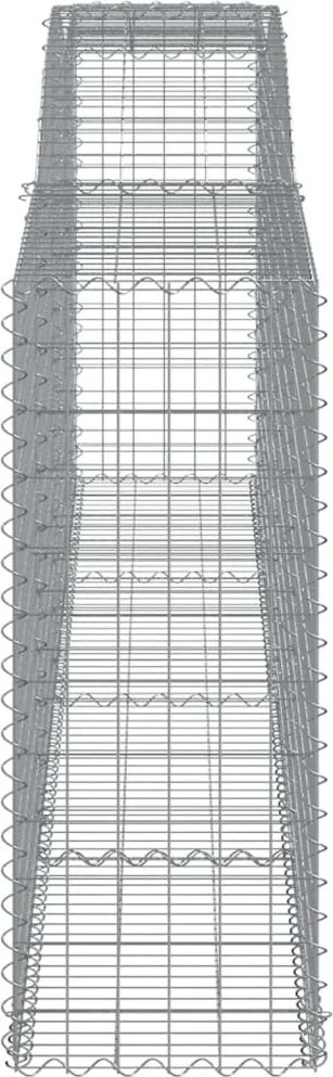 vidaXL Klenuté gabionové koše 3 ks 400x50x120/140cm pozinkované železo [3147010]