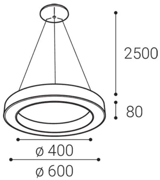 Led2 Závěsné LED svítidlo SATURN SLIM ø 60 cm Barva: Bílá, Stmívání: Casambi